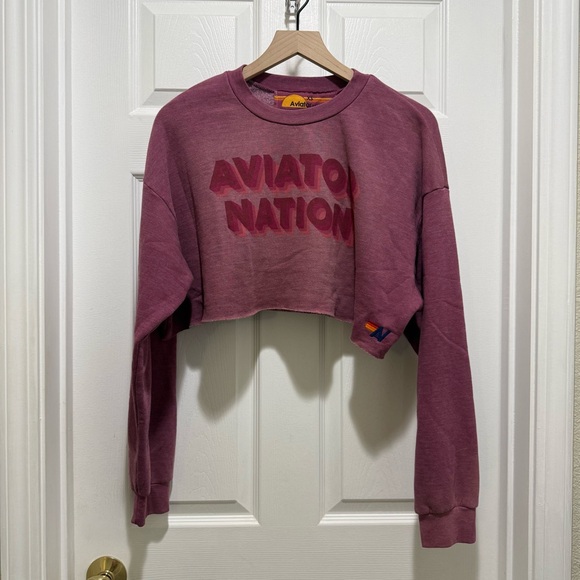 Aviator Nation | Sweaters | Aviator Nation Womens Cropped Crewneck ...